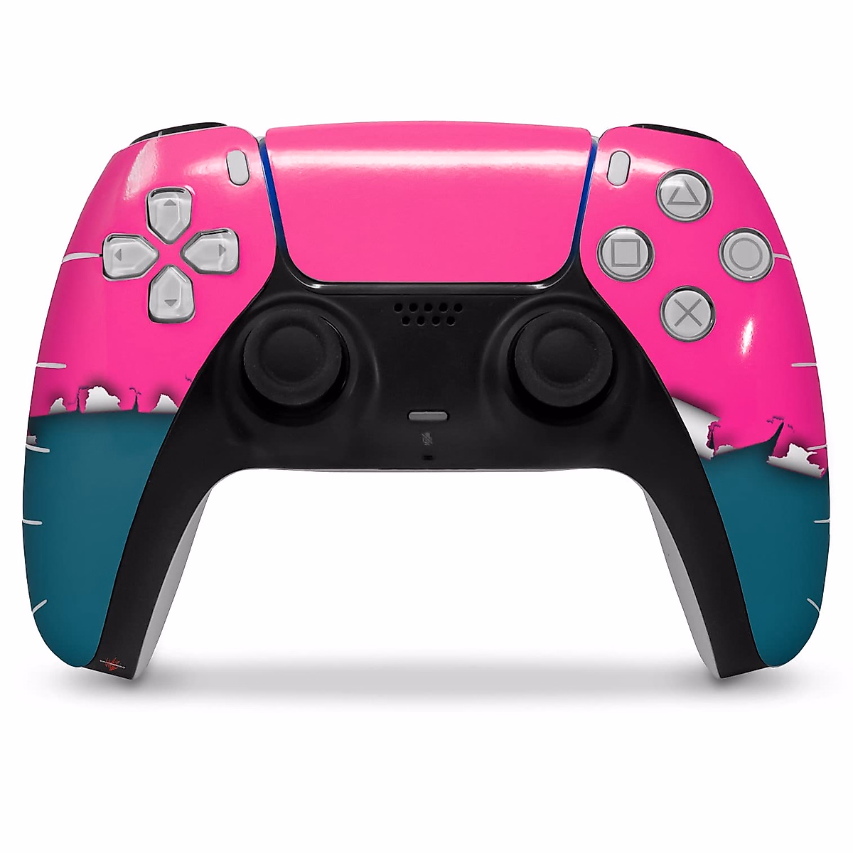 WraptorSkinz Skin Wrap compatible with Sony PS5 DualSense Controller Ripped Colors Hot Pink Seafoam Green (CONTROLLER NOT INCLUDED)