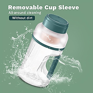 Atopskins Electric Portable Blender Cordless 32oz 3000mAh Rechargeable Travel Blender to Go 1000ml Large Smoothie Blender 18000 RPM Sport Personal Size Blender Cup Fruit Juicer Bottle Ice Shaker Green