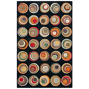SAFAVIEH Soho Collection 3'6" x 5'6" Black/Multi SOH921A Handmade Modern Abstract Premium Wool Area Rug