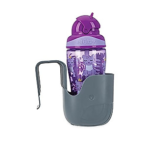 Nuby Universal Car Seat or Stroller Cup Holder- Grey, Fun Whale Character