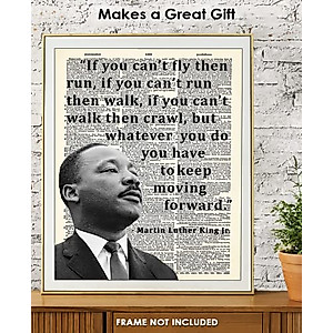 Inspirational Martin Luther King Poster "If You Can't Fly" 8x10 Motivational Wall Art & Positive Affirmations Wall Decor for Bedroom Teen Girl Boy - MLK Quotes Decor & Office Decor for Men, Women