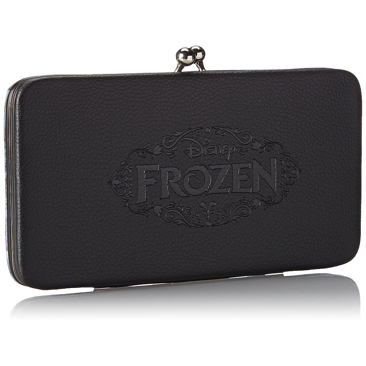Concept One Handbags Frozen Group Shot Kiss Lock Wallet, Black, One Size