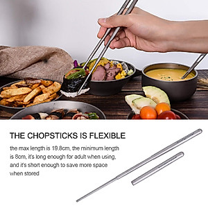 Boundless Voyage Titanium Telescopic Chopsticks Foldable Tableware Portable Cutlery for Outdoor Camping Travel Picnic A-Ti1004T