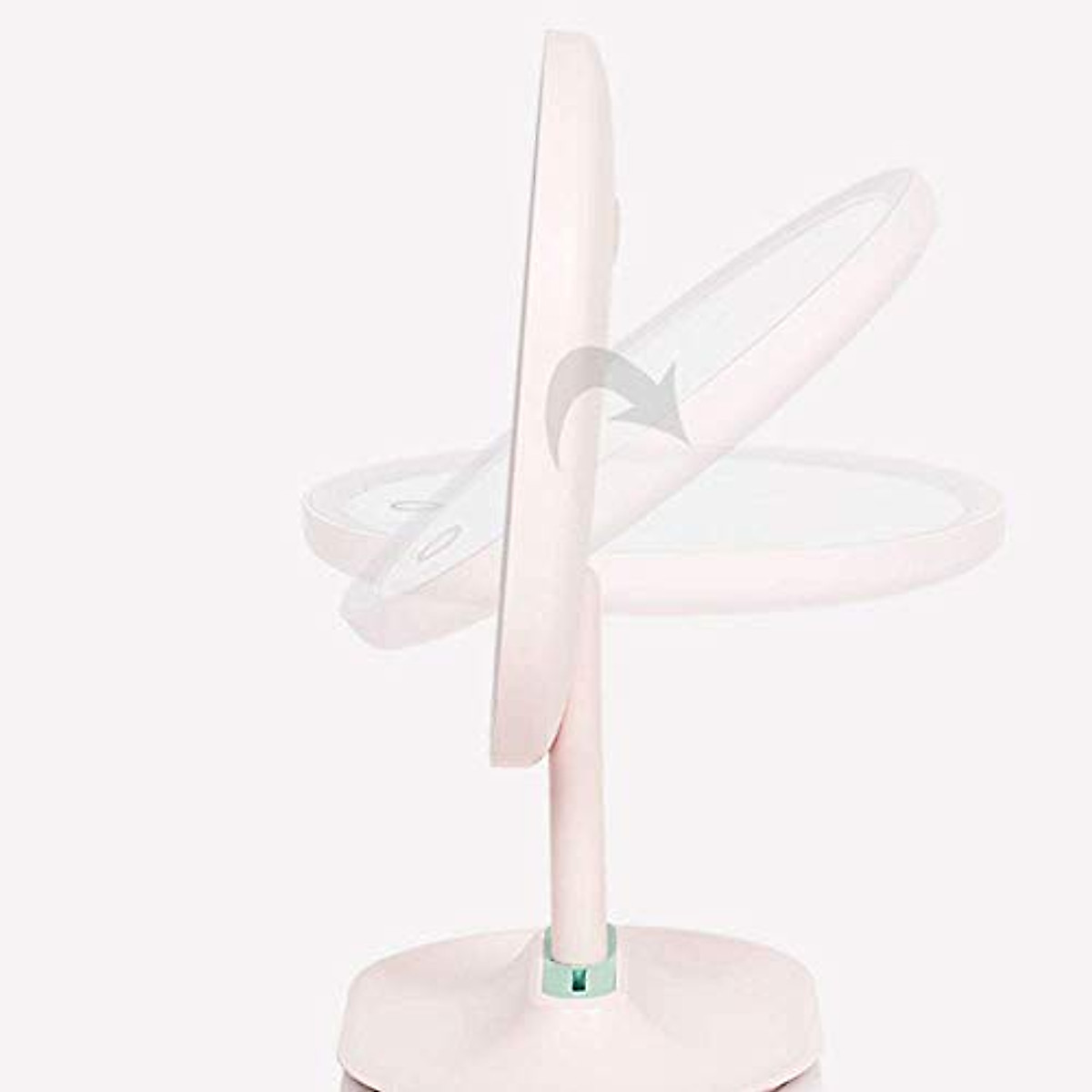 KXA Foldable Makeup Mirror, Vanity Mirror Dimmable LED Lights with Wide-Angle Touch Screen and Countertop Adjustable 90 Degree Bracket