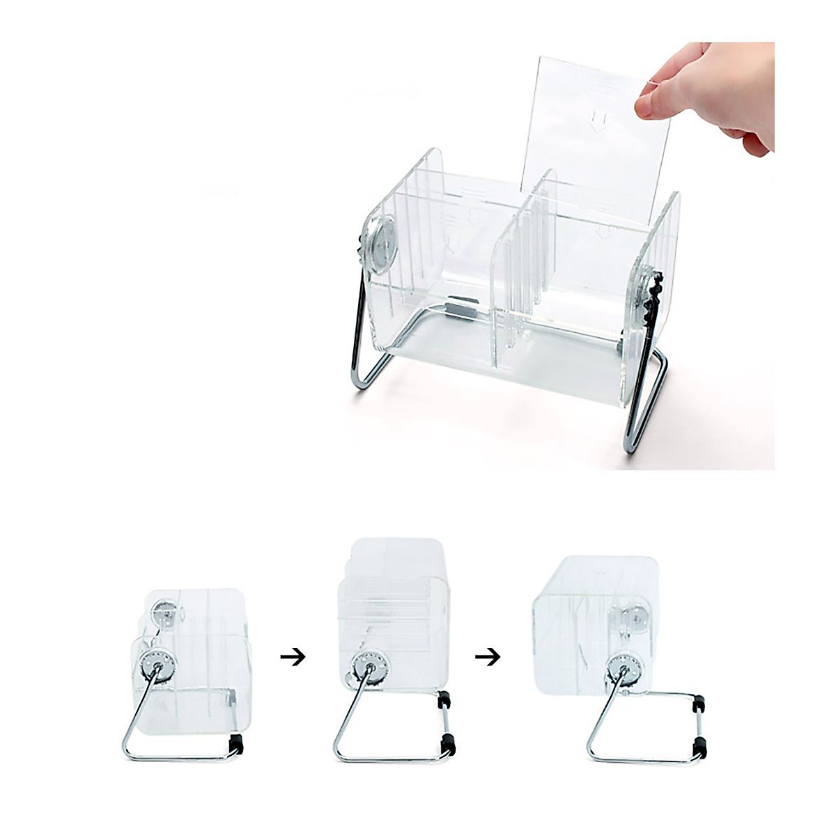 Focux Clear Acrylic Remote Control Holder Organizer Magic Telephone and Stationary Holder Holds up to 6 Remotes,360 Degree Rotatable (Clear)