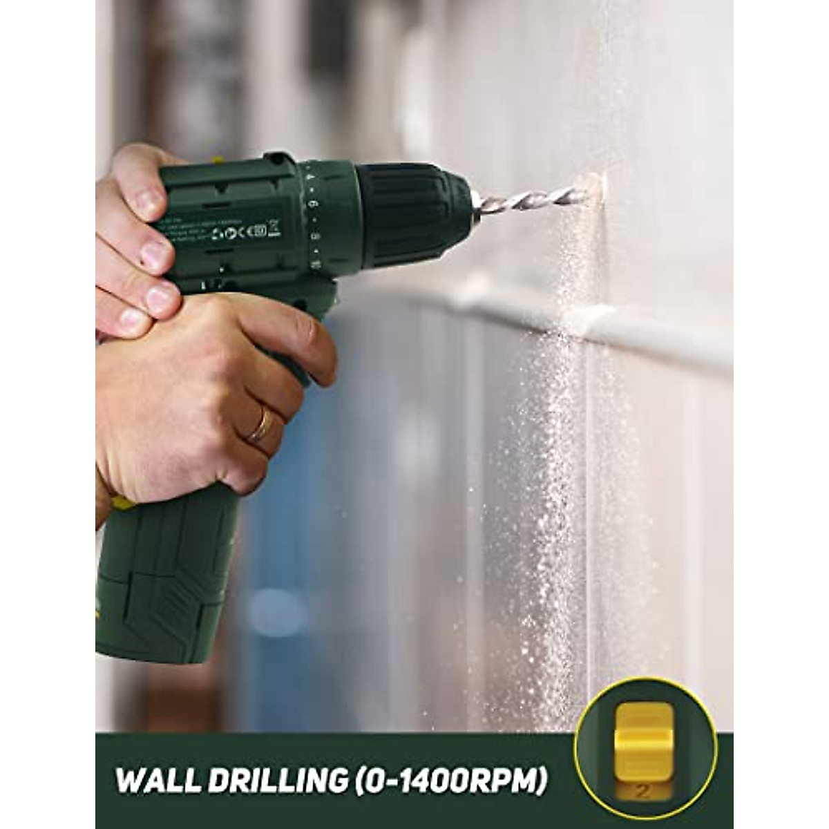 NOVAPLUS Cordless Drill Set, Brushless Power Drill Kit with Fast Charger, 3/8'' Keyless Chuck and Variable Speed, Your Home Repairing Tool