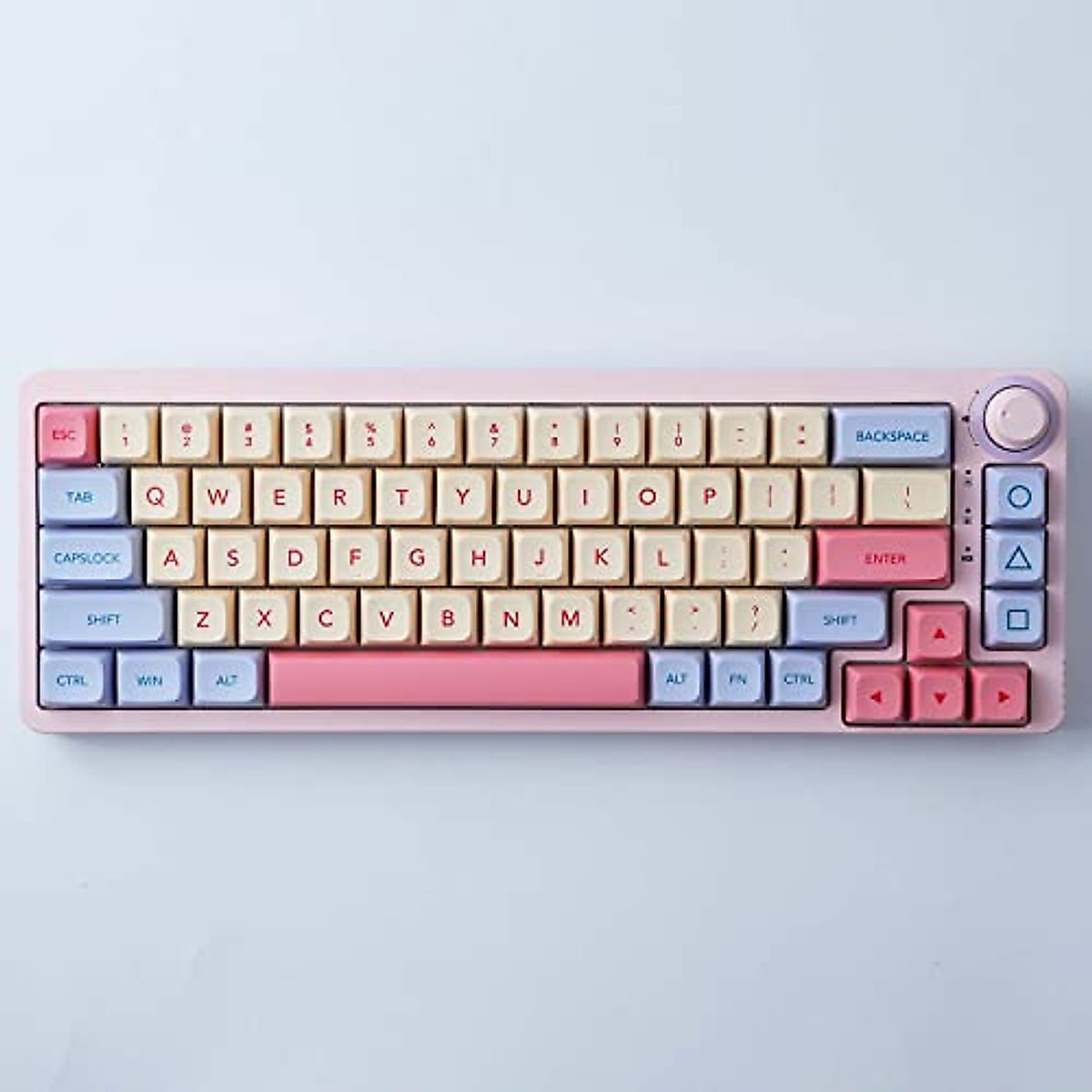 Hyekit PBT Keycaps 132 Keys Marshmallow Keycaps Dye-Sublimation Cute Keycaps XDA Profile Custom Keycaps for Cherry Gateron MX Switches Mechanical Keyboards