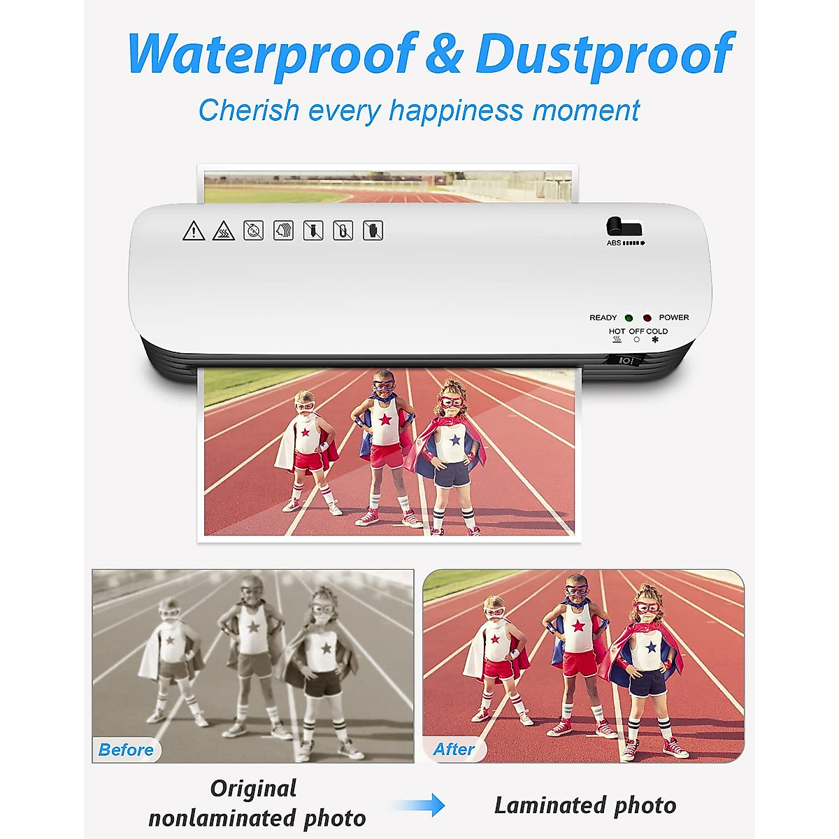 Merece Laminator - 4 in 1 A4 Thermal Laminator Machine, Personal Laminator for Home Use School Teachers Office Card Classroom, 9 Inches Small Hot Cold Lamination Machine with 30 Laminating Pouches