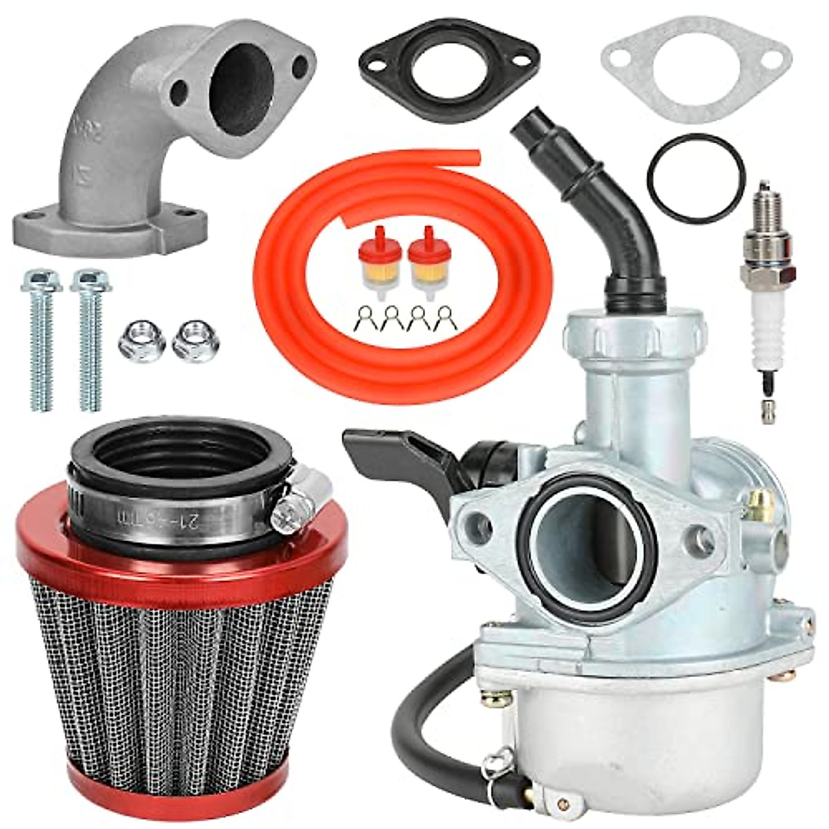 YOXUFA 22mm Carb PZ22 Carburetor Air Filter Kit for 125cc 110cc Pit Dirt Bike ATV XR CRF50 SSR 70cc 90cc TaoTao DB14 DB24 Coolster Apollo Blazer 4 Stroke engine 4 Wheeler Quad Parts