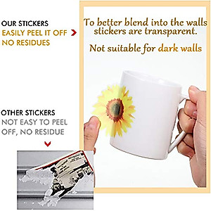 72 Pieces Summer Sunflower Wall Decals Removable Sunflower Stickers Decor 3D Sunflower Peel and Stick Decals Self-Adhesive Sunflower Stickers for Cars Crafts Baby Bathroom Kids Living Room Decor
