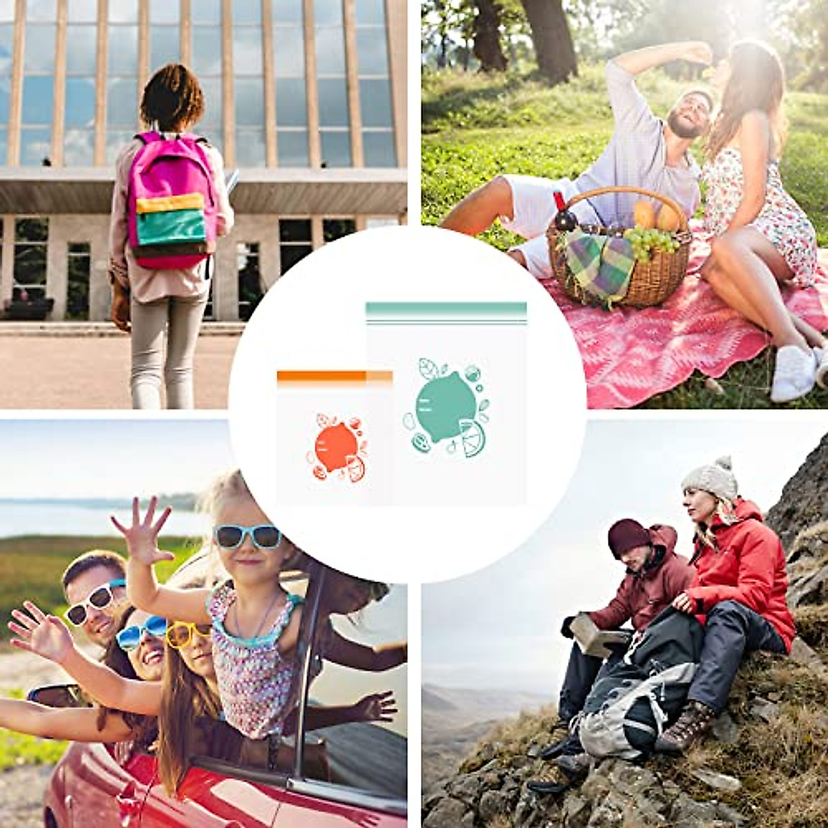 BRATA 15 PACK Reusable Storage Bags for food,BPA FREE Reusable Ziplock Bags Freezer Bags,Gallon Ziplock Bags for Liquid food Sandwich Meat Fruit Veggies Snack,Thaw in Microwave