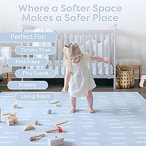 Little Landings Baby Play Mats for Floor - Shoreline (4x6ft) - Premium EVA Foam Play Mat for Babies & Toddlers - Perfect for Tummy Time, Crawling, Playroom - Stylish & Comfortable Kids Play Mat