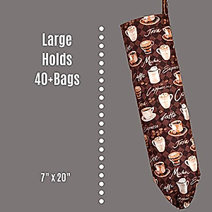 Plastic Carrier Grocery Bag Holder Dispenser. Handmade in the USA Large (Coffee-Brown-Cotton)