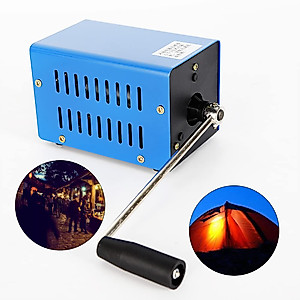 20W Hand Cranked Generator Multifunction Portable USB Charging Emergency Dynamotor Manual Hand Crank Generator for Outdoor Camping Survival Activities Phone Charger
