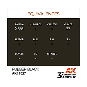AK-Interactive Rubber Black (17ml) - Model Building Paints and Tools # 11027