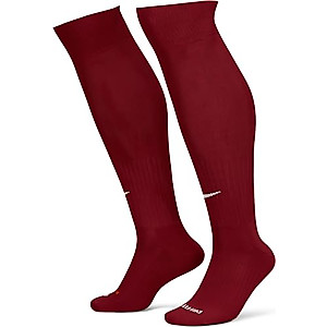 Unisex Nike Classic II Cushion Over-the-Calf Football Sock, Team Red/White, Medium