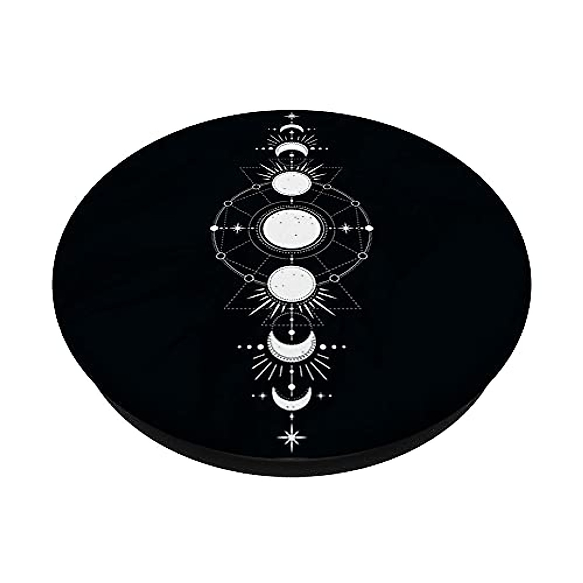 Moon Phases Minimal Black Esoteric Spiritual Art Designs PopSockets Swappable PopGrip