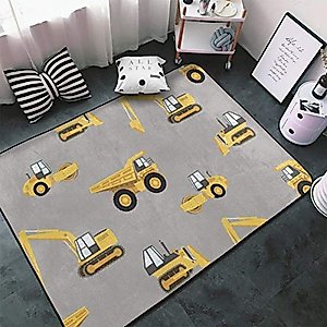 NiYoung Construction Trucks Area Rugs, Bedroom Living Room Kitchen Mat, Children Play Rug Carpet Bath Mat, Throw Rugs Carpet Yoga Mat