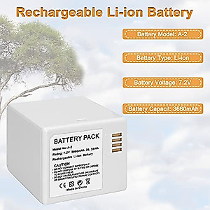 BORTENG Rechargeable Battery for Arlo Go(VMA4410) Camera, Upgraded Replacement Battery 2 Pack 3660mAH 7.2V 26.35WH (for Arlo Go)