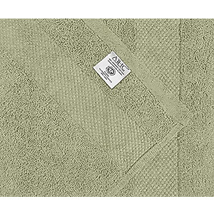 A1 HOME COLLECTIONS 100% Organic Cotton Hand Towels 700 GSM Plush Feather Touch Quick Dry Towel, Pack of 4 GOTS Certified, Oeko-Tex Green Towel 20''X30'' (Green Tint) (A1HCBTSET)