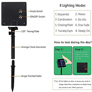 4-Pack 180FT Solar Lights Outdoor Waterproof, Super Bright 320 LED Solar Fairy Lights with 8 Lighting Modes, Green Wire Outdoor Solar Twinkle Lights for Xmas Tree Decoration (Cool White)