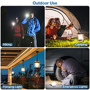 Cadrim Rechargeable Light Bulb, Battery Operated Emergency Lamp with Remote LED Bulbs Detachable Charging Wall Sconce 3 Color, RGB, Timer, Dimmer, E26/E27, for Non-Hardwired, Power Outage, 1 Pack