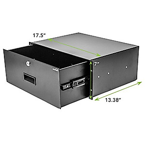 NavePoint Server Cabinet Case 19 Inch Rack Mount DJ Locking Lockable Deep Drawer with Key 4U