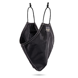 Kenllas Large Adjustable Beard Bandana - Beard Bonnet for Men, Breathable and Lightweight Facial Cover, Black Beard Bib for Nourishing Oil Balm Moisturizing Sleeping (Waterproof)