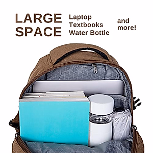 Cango Canvas Multipurpose Daypack Travel large Storage Space Durable and Lightweight Outdoor Backpack with Multiple Compartments and Adjustable leather Straps