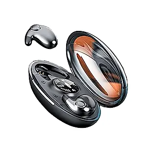 KOURM Invisible Sleep Wireless Earphone Ipx5 Waterproof，Invisible Earbuds Wireless Bluetooth，5.3 Headphones Touch Control，with Wireless Charging Case, Double Noise Cancelling (Black)