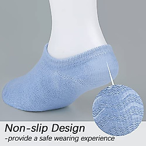 Poroka 16 Pairs No Show Socks Anti-slip Low Cut Kid Socks Kids Half Cushion Socks for Girls Boys