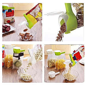 Bag Clips for Food,Food Storage Sealing Clips with Pouring Spouts, Bag Clips for Food,Chip Bag Clips,Plastic Cap Food Clips, Great for Organizing and Storing Food in the Kitchen (Black)