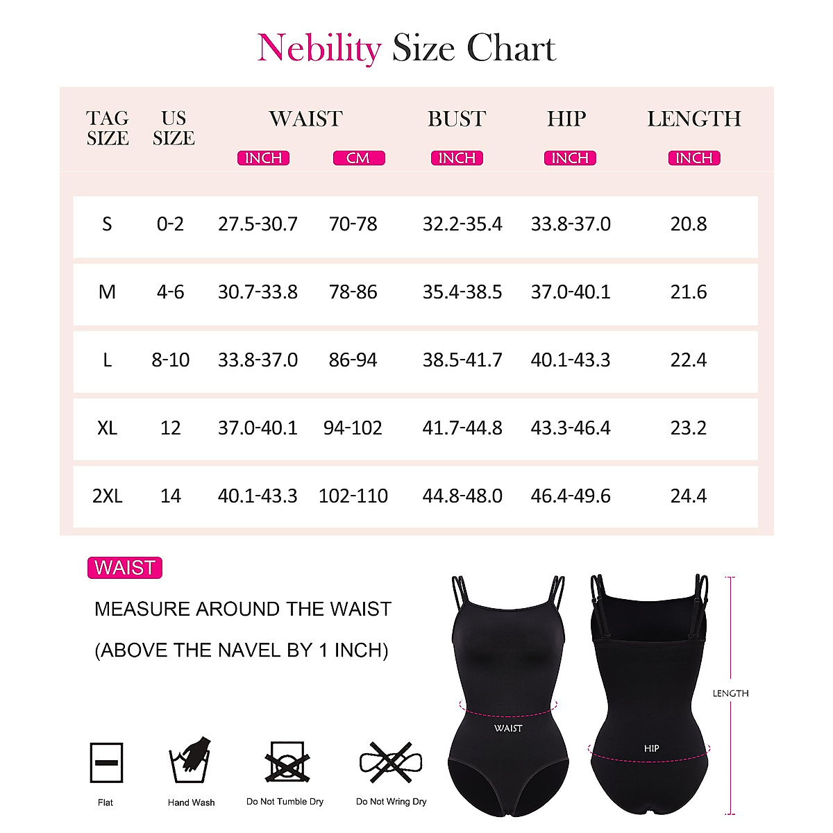 Nebility Seamless Shapewear for Women Tummy Control Bodysuit Shirts Full Body Shaper Tank Top Body Suit Corset Waist Trainer (Black, Medium)