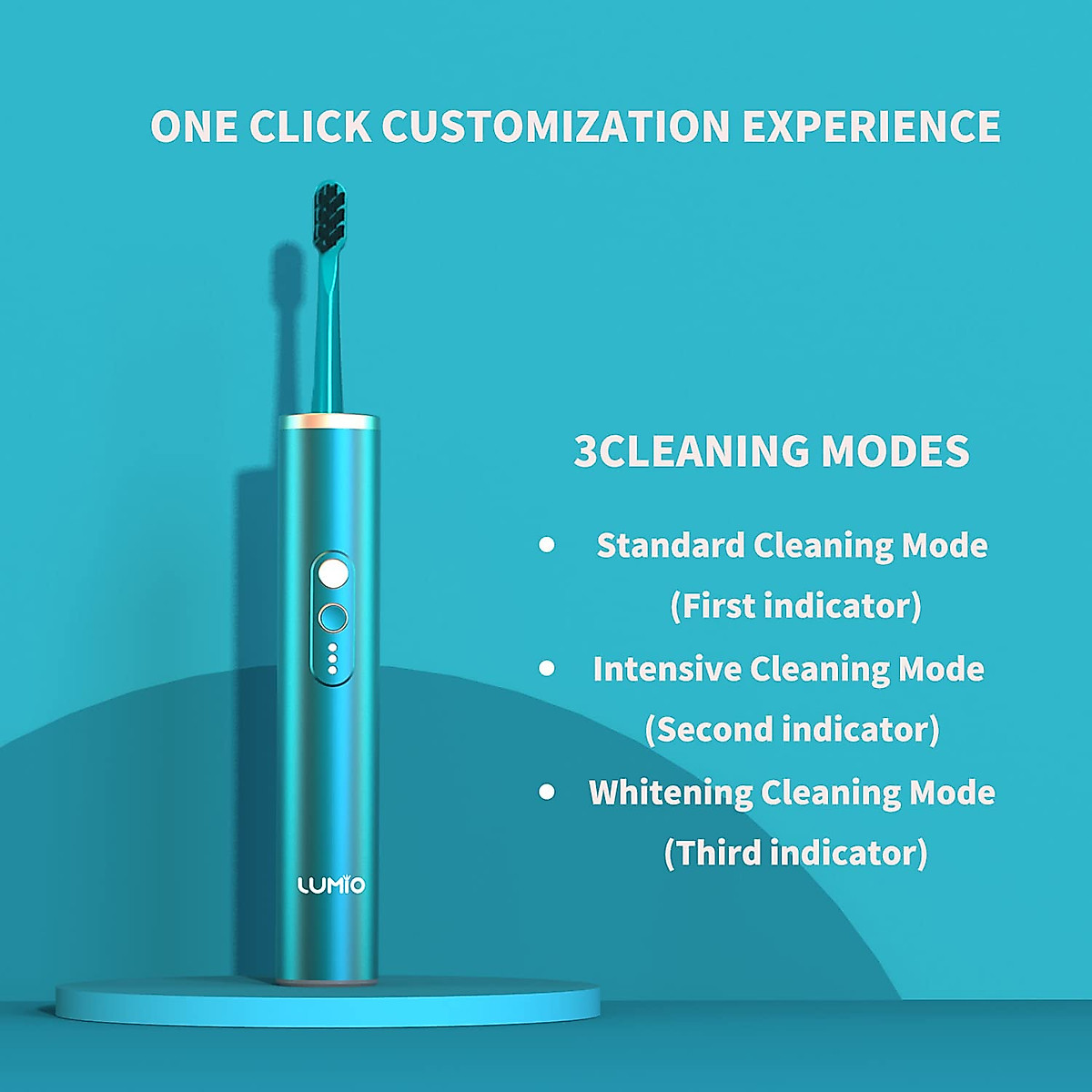 LUMIO Electric Toothbrush - Self-Cleaning Sonic Vibration - Portable Retractable Ultra Soft Brush Head - Cordless Fast Charging for, Travel and Home Use, (Dark Green)