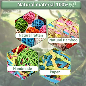 Bird Toys Bird Shredding Foraging Toys Parakeet Toy Chewing Hanging Toy Bird Shredded Paper Bird Cage Accessories Bird Rope Perch for Conure Cockatiel Budgies Lovebird Parrotlet