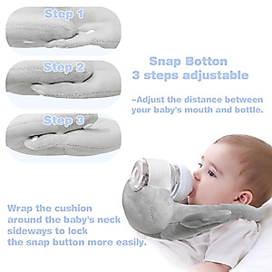 FIKETLXU Baby Bottle Holder,Baby Self Feeding Cushion for Bottle and Breastfeeding, Baby Self Feeding Pillow,Breast Feeding Pillow with Adjustable Waist Strap and Machine Washable