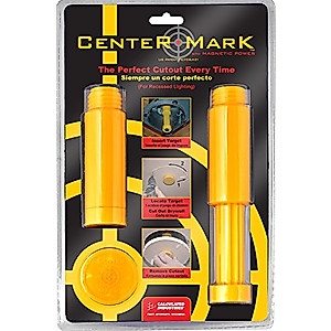 Calculated Industries 8110 Center Mark Drywall Recessed Lighting Cutout Magnetic Locator Tool for Non-LED Cans, Yellow