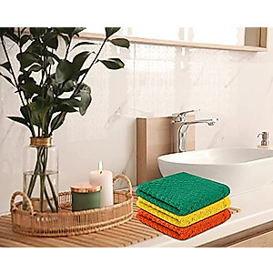 Tukasa Linens 16 Pack Cotton Washcloths for Body and Face, 12x12 Inches, Multipurpose and Lightweight Wash Clothes for Face. Highly Absorbent - Travel and Bath Towel (Multi-Color)