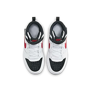 Nike Court Borough Mid CD7782-110 Boys Casual Shoes (White/University RED-Black)