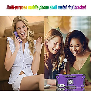AYMECL Compatible for LG Velvet 5G Case LG Velvet 5G UW case,Military Grade Shockproof Protective Case,with Kickstand,for LG Velvet 5G-Purple