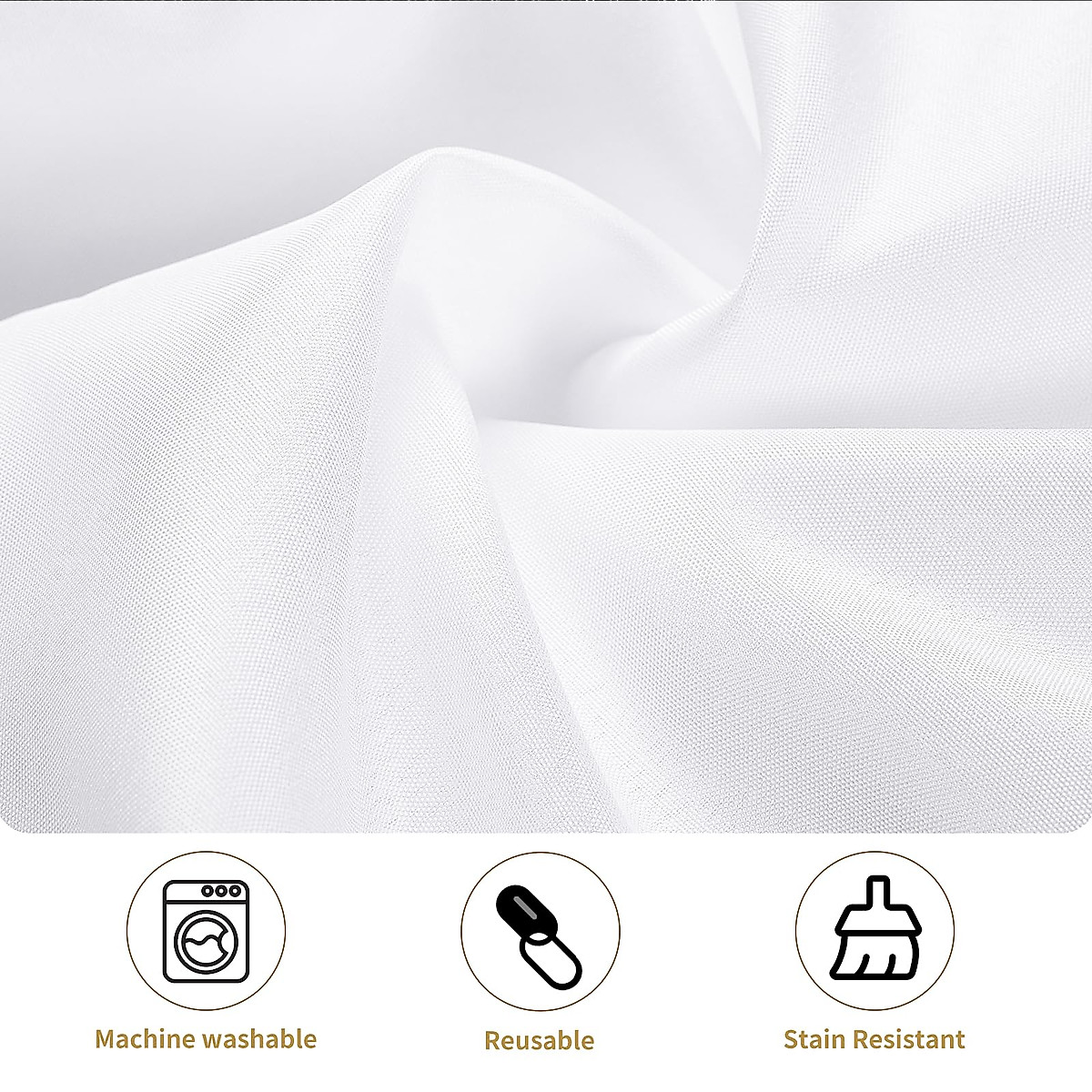 Fixwal 6 Pack White Table Cloth for Rectangle Table, 70 x 120 Inch Polyester Fabric Tablecloths Rectangular, Table Covers 6-8ft for Party, Banquet, Dining, Wedding, Graduation