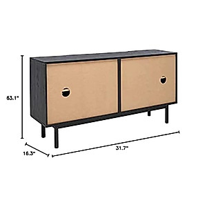 Safavieh Home Collection Piran Black and Gold 4-Door 2-Shelf Media (65-inch Flat Screen) TV Stand