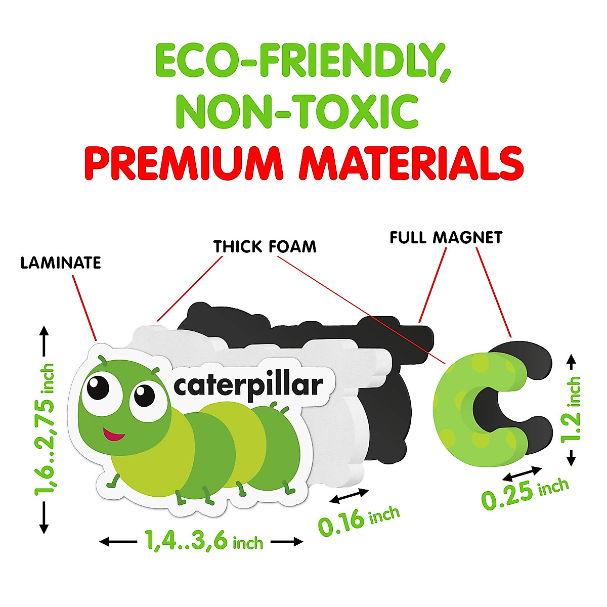 Foam Magnets and Magnetic Letters for Toddlers and Kids - ABC Alphabet Magnets for Refrigerator and Dry Erase Board - Baby Magnets for Fridge and Whiteboard - Ideal for Kids!