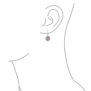 3Ct Natural Pink Rhodochrosite Dome Oval Western Style Bezel Set Lever Back Dangle Earrings For Women .925 Sterling Silver
