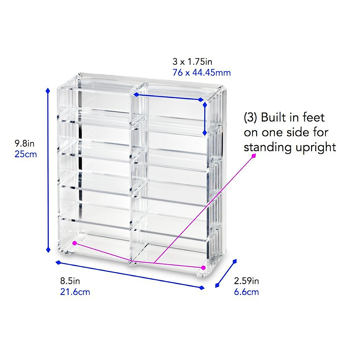 BY ALEGORY Acrylic Hair Accessory Organizer Storage for Bows Ties Bobbi Pins Claws Barrette Silk Scarves Scrunchies Ribbon Bandana Drawer Refillable Container Tray