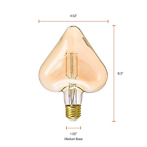 SYLVANIA LED Vintage Heart Shaped Light Bulb, 2175K Amber Glow, 1 pack
