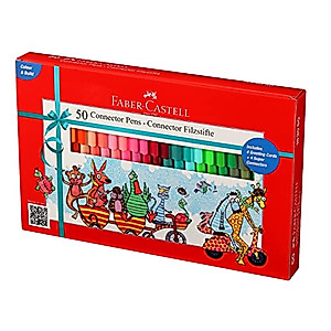 Faber Castell Connector Pens, Multicolor - Pack of 50