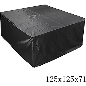 AMSAMOTION Garden Furniture Covers, Garden Table Cover Protective Cover Garden Outdoor Furniture Set Cover Oxford Waterproof, Windproof, Anti-UV 49"x49"x29