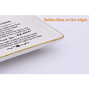 Topthink Gift for Mother of the Groom From Bride-You Loved Him First,You Held Him First-Thank You New Mom - Wedding Gift - Bridal Shower Gift- Ceramic Jewelry Holder Ring Dish Trinket Box Tray