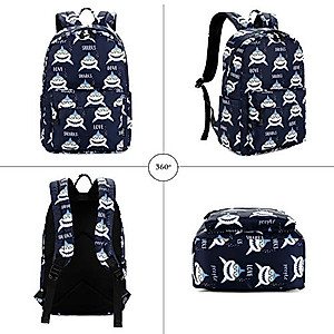 abshoo Cute Lightweight Shark Backpacks boys School Bags Kids Bookbags (B1 Shark Navy1)